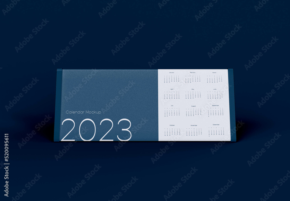 Front View of Isolated Desk Calendar Mockup Stock Template | Adobe Stock