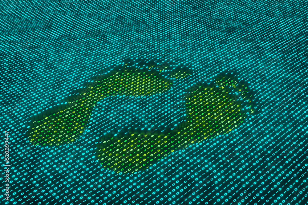 Footprint made of computer binary 0 and 1 digits. Illustration of the ...