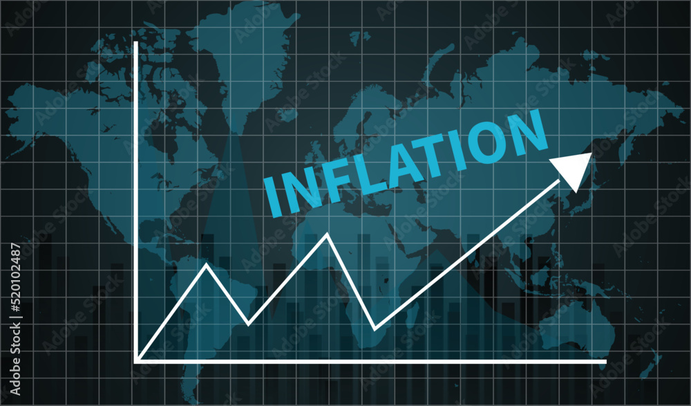 Inflation background worldwide. Graph showing increase in inflation ...