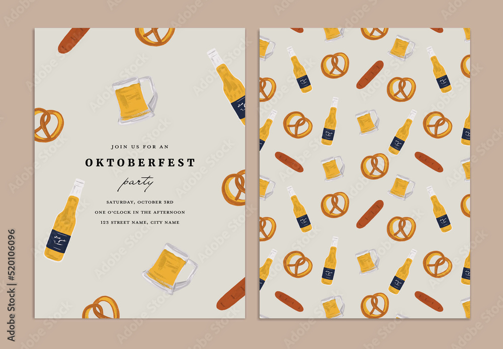 Octoberfest Invitation Layout Design Stock Template | Adobe Stock