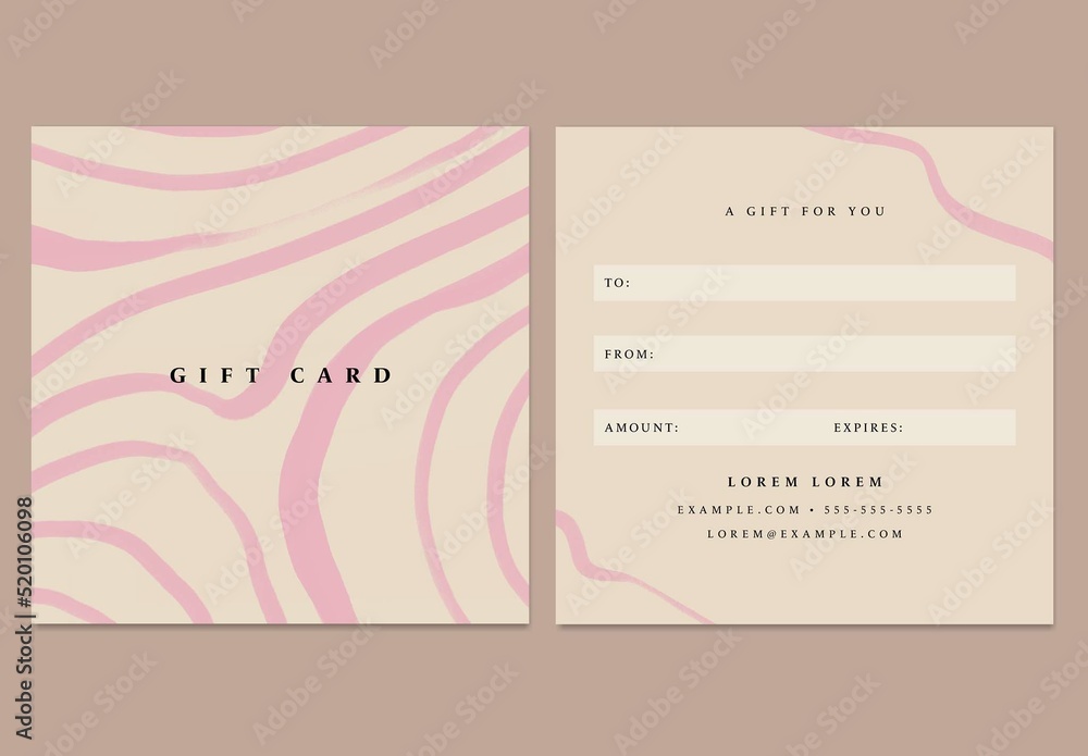 Chic Gift Card Layout Design Stock Template | Adobe Stock