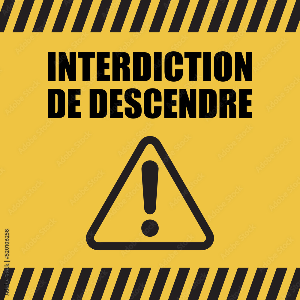 Logo interdiction de descendre. Stock Vector | Adobe Stock