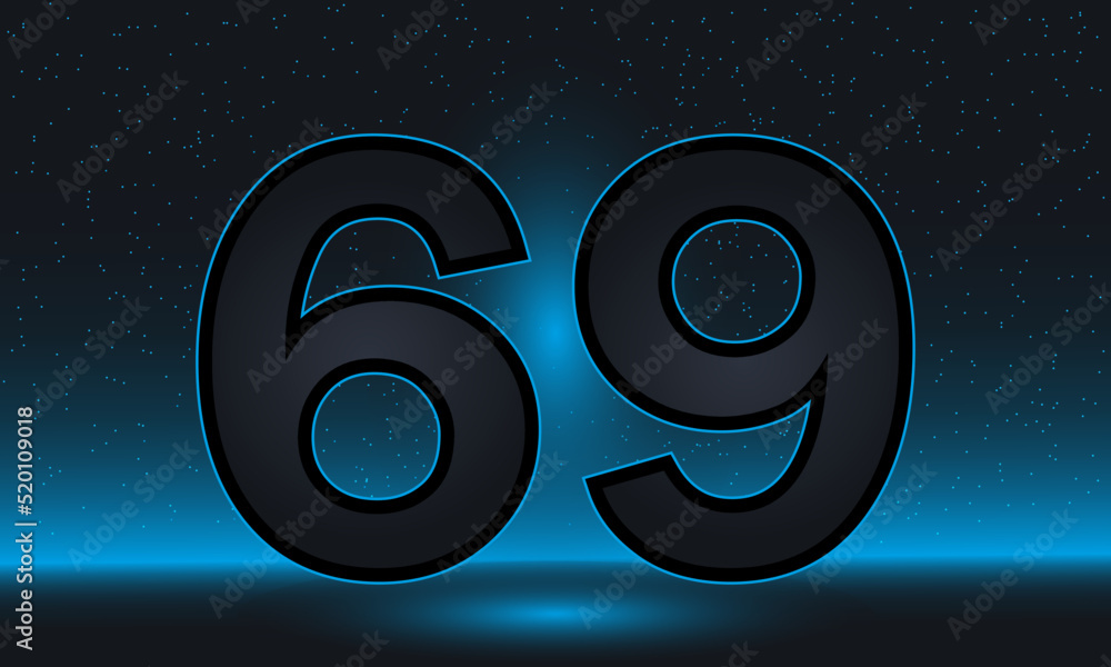 Number 69 vector. Luxury blue number 69 with luxurious modern ...