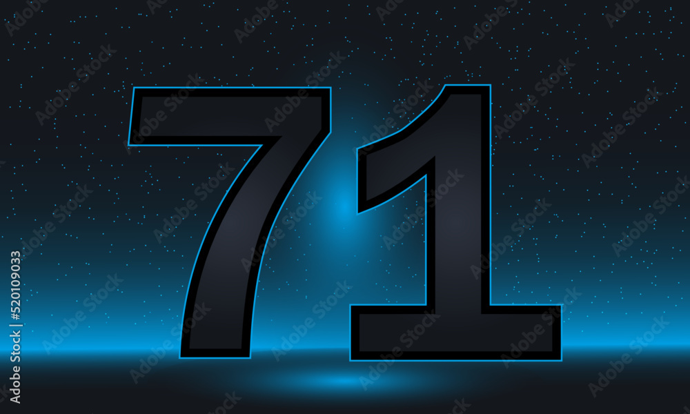 Number 71 vector. Luxury blue number 71 with luxurious modern ...
