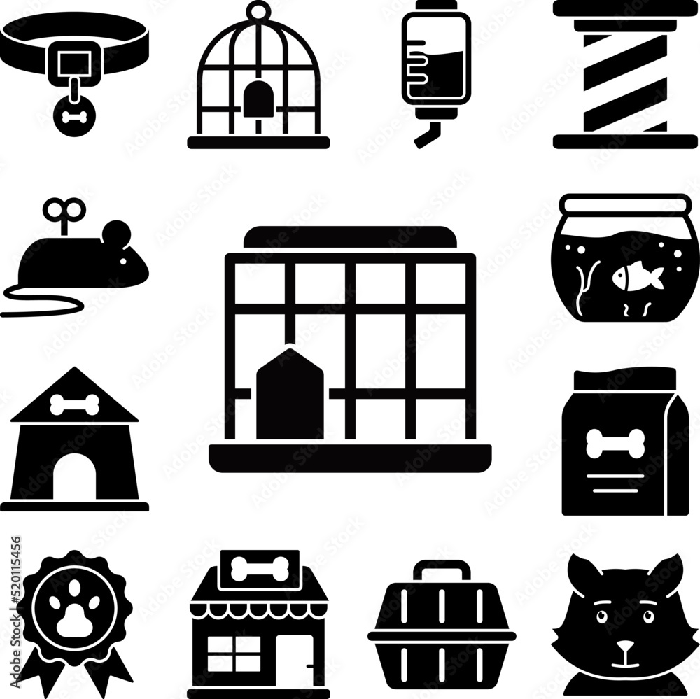 Cage, rodent icon in a collection with other items Stock Vector | Adobe ...