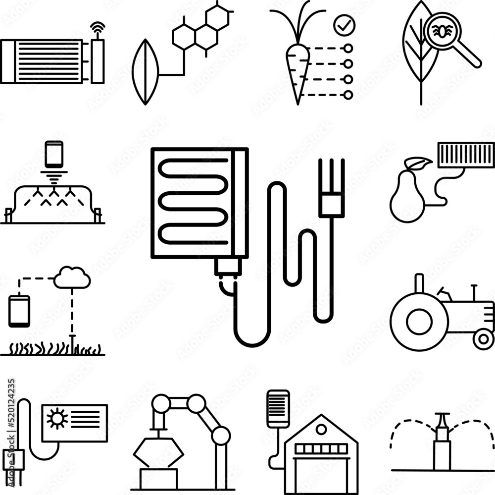 smart farm, sensor icon in a collection with other items Stock Vector ...