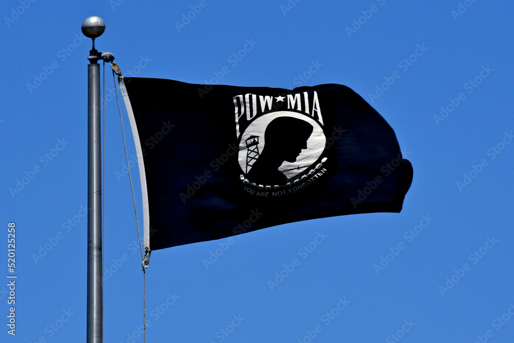 POW MIA flag displayed at the Golden Gate National Cemetery, the final ...