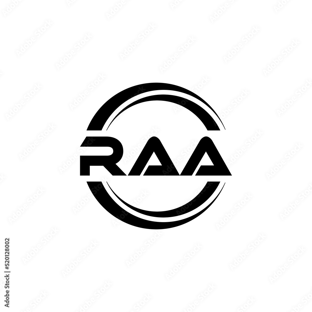 RAA letter logo design with white background in illustrator, vector ...