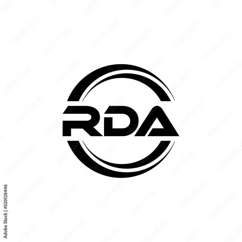 RDA letter logo design with white background in illustrator, vector ...