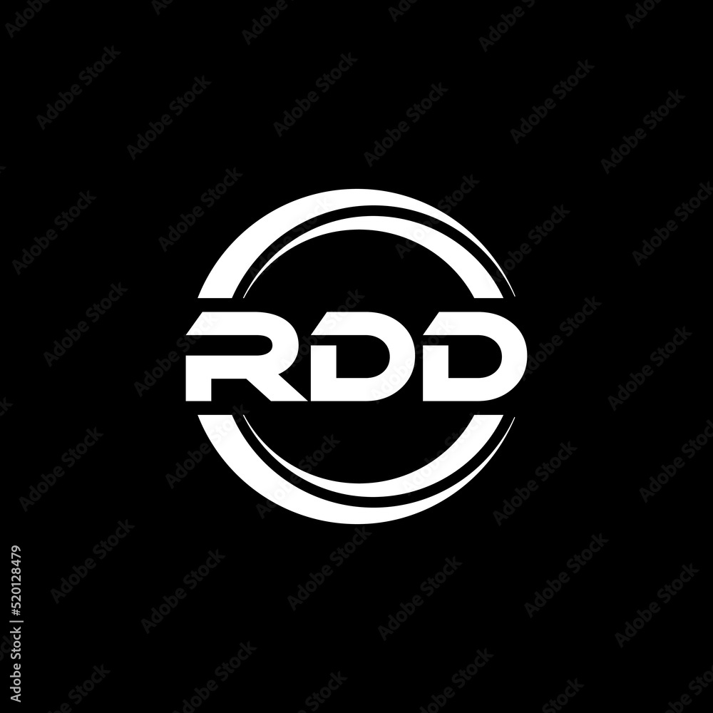 RDD letter logo design with black background in illustrator, vector ...