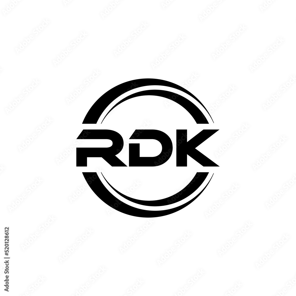 RDK letter logo design with white background in illustrator, vector ...