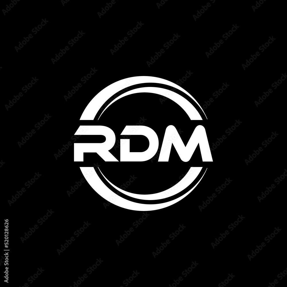 RDM letter logo design with black background in illustrator, vector ...