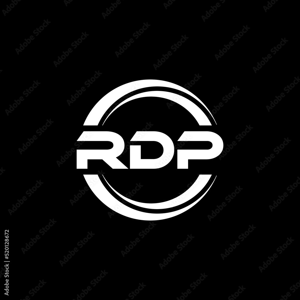 RDP letter logo design with black background in illustrator, vector ...