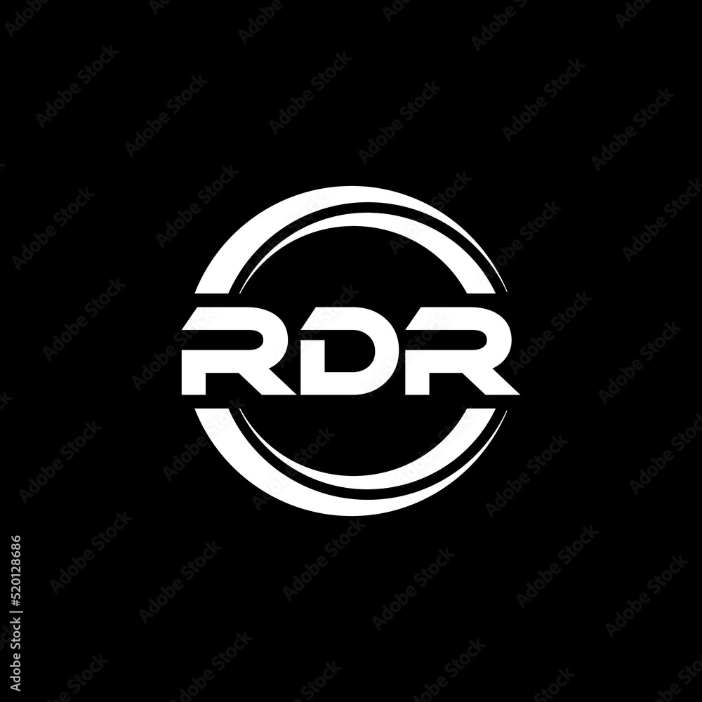 RDR letter logo design with black background in illustrator, vector ...