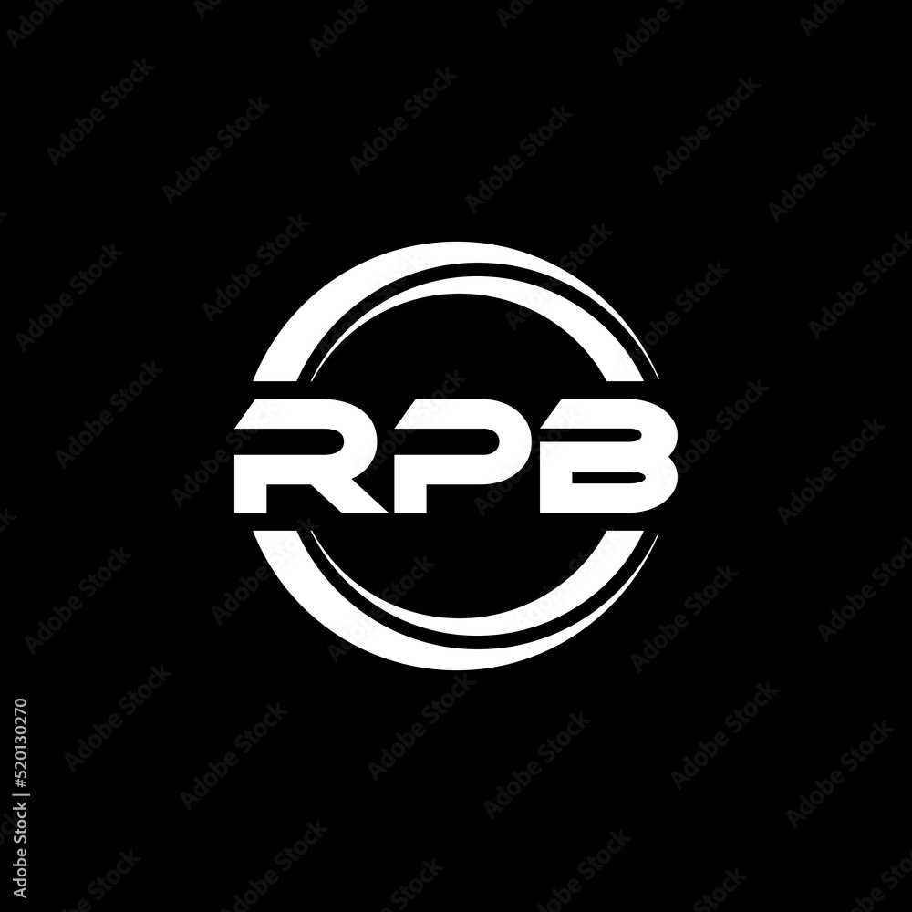 RPB letter logo design with black background in illustrator, vector ...