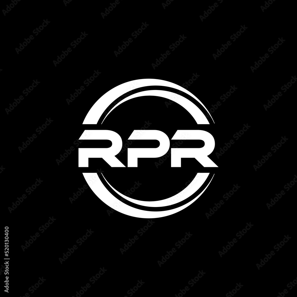 RPR letter logo design with black background in illustrator, vector ...
