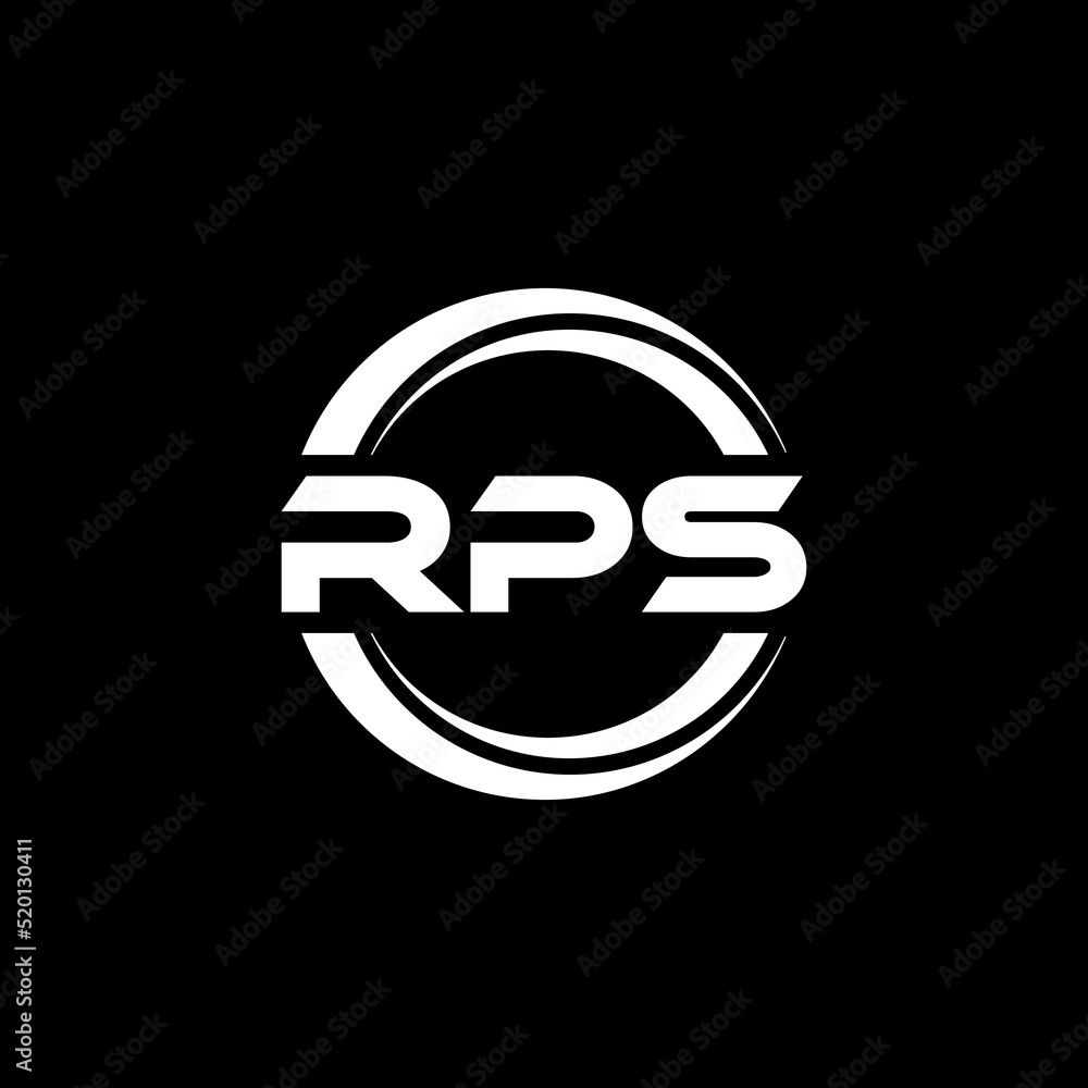 RPS letter logo design with black background in illustrator, vector ...