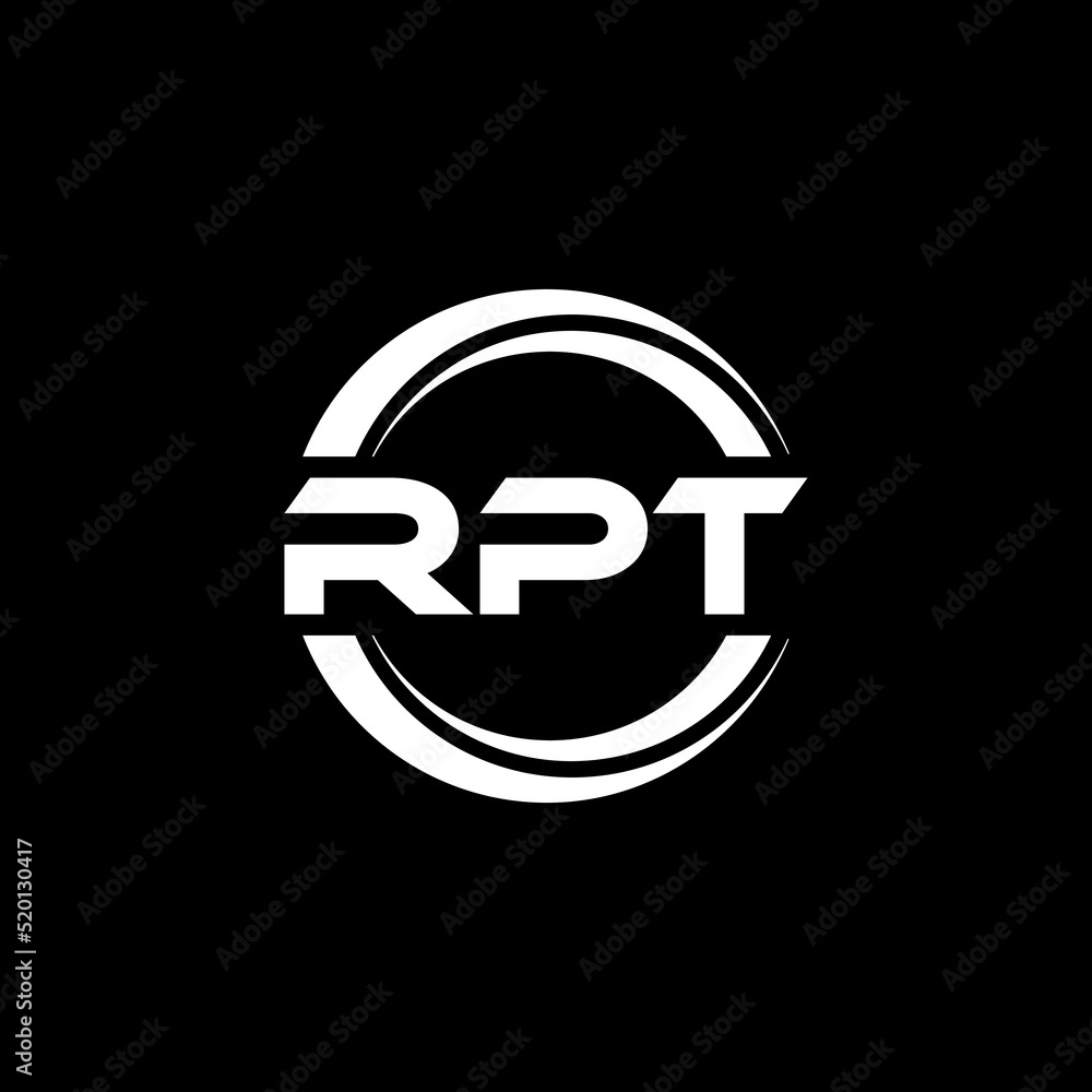 RPT letter logo design with black background in illustrator, vector ...