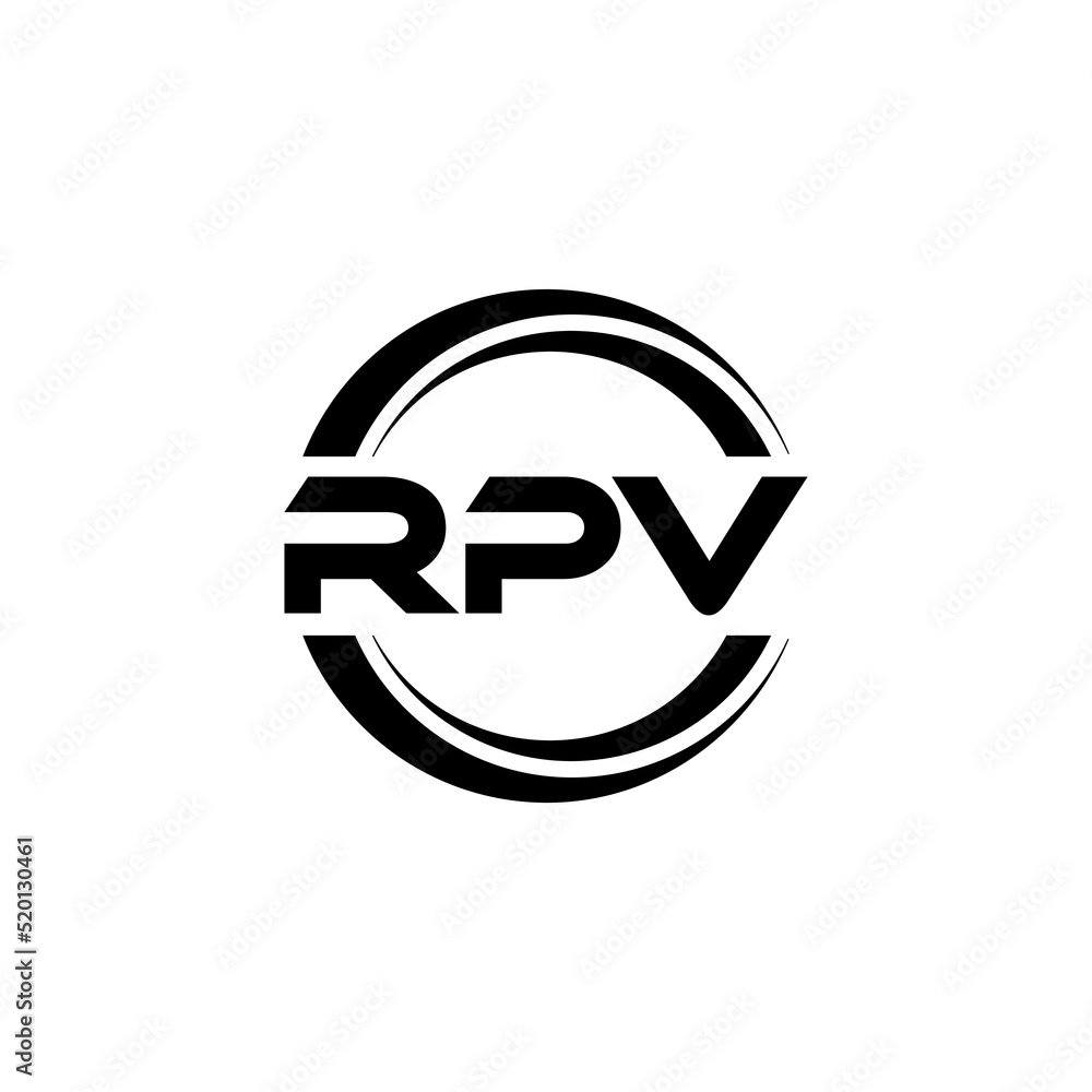 RPV letter logo design with white background in illustrator, vector ...