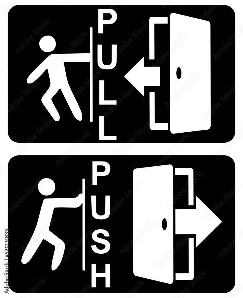 push and pull icons for office and shcool Vector illustration EPS, SVG ...