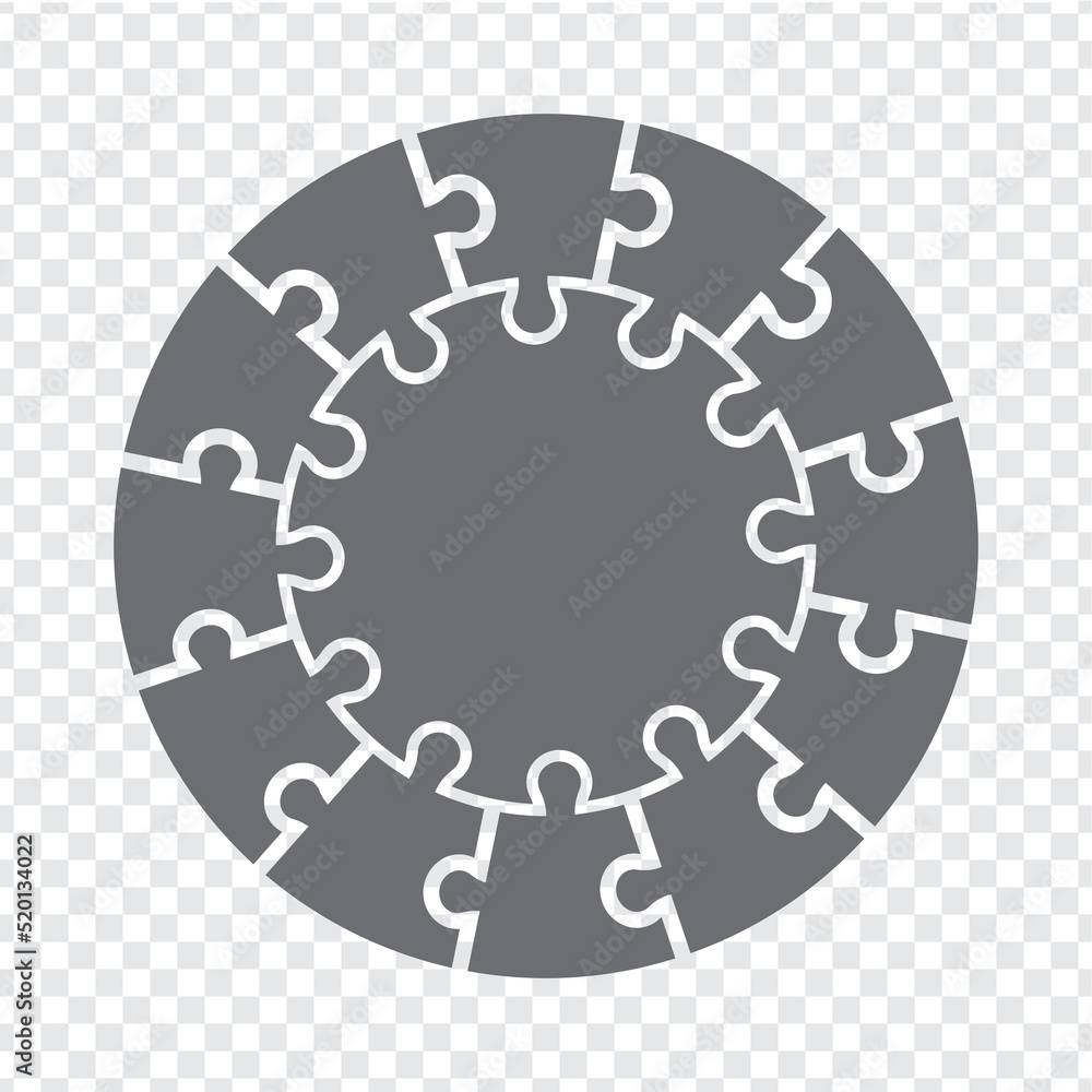 Vecteur Stock Simple icon circle puzzle in gray. Simple icon puzzle of ...