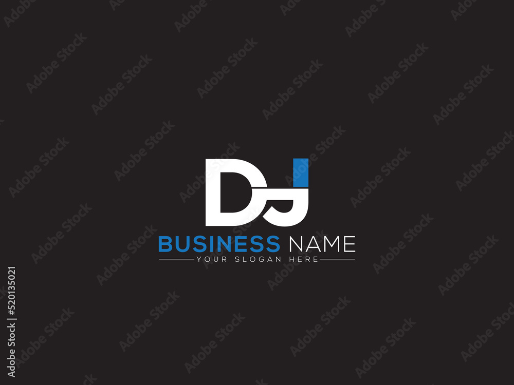 Simple DJ Logo Letter Vector Icon, Letter Dj d j Logo Image Design with ...