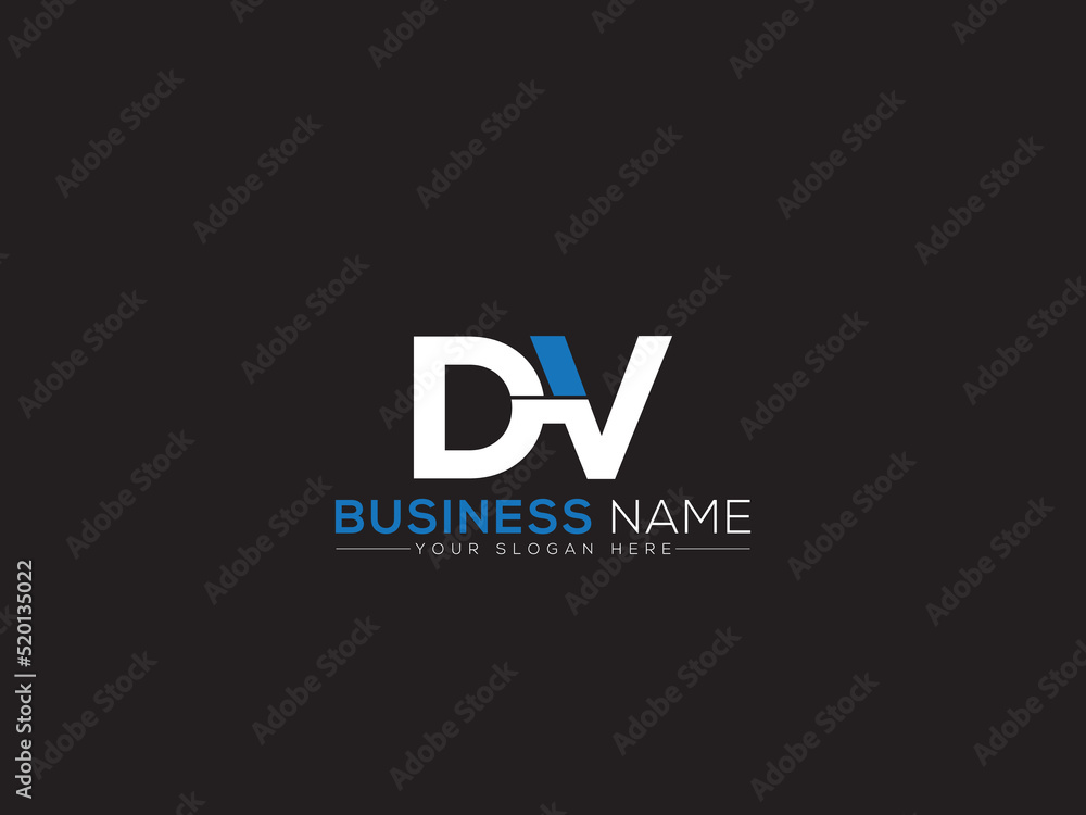 Simple DV Logo Letter Vector Icon, Letter Dv d v Logo Image Design with ...
