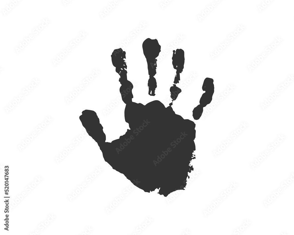 Human child hand print icon symbol. People finger logo sign shape ...