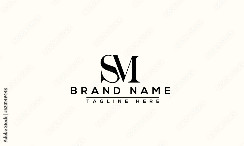 Logo design letter SM . Elegant modern. Vector template. Stock Vector ...