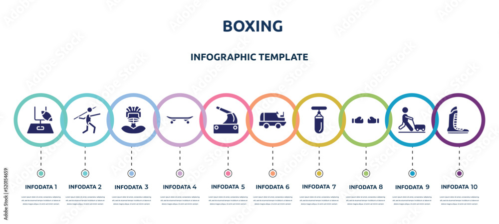 boxing concept infographic design template. included rugby goal ...