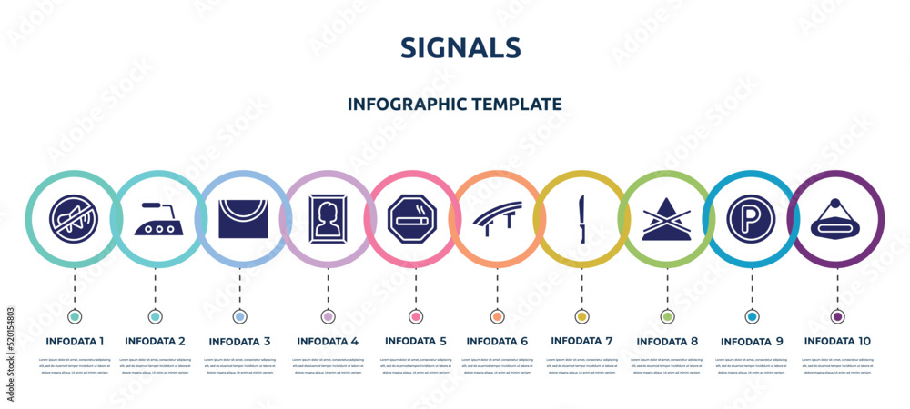 signals concept infographic design template. included no shouting ...