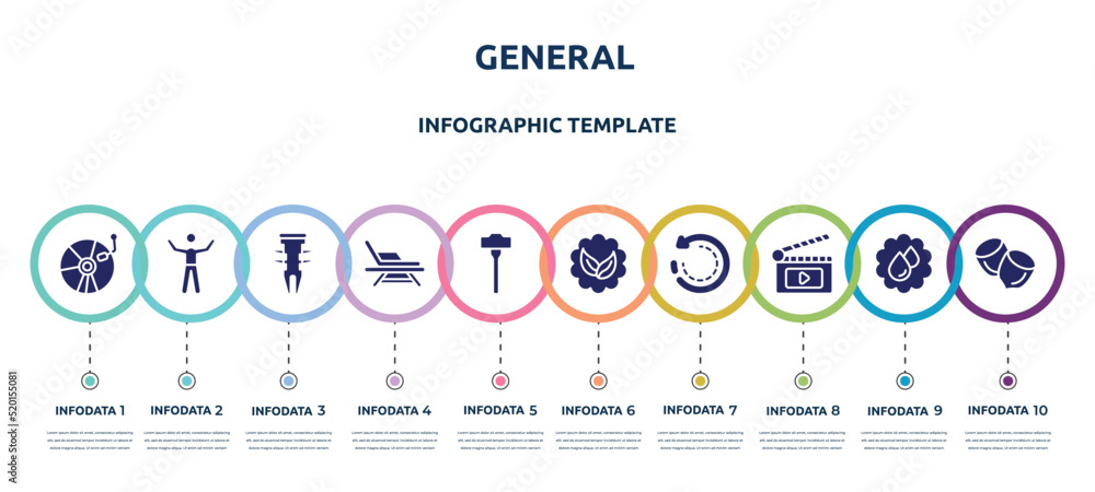 general concept infographic design template. included cd record, man ...