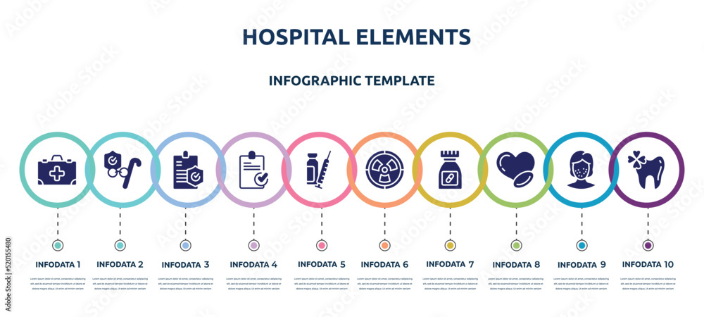 Vetor de hospital elements concept infographic design template ...