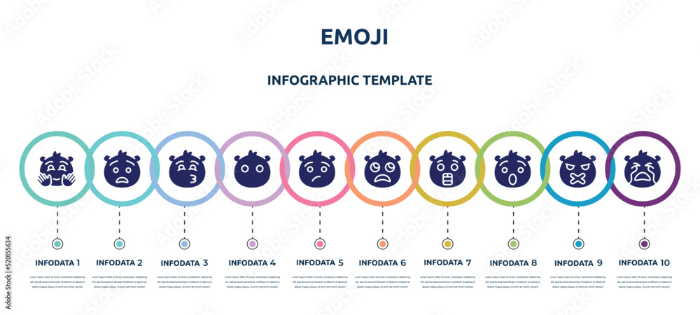 emoji concept infographic design template. included happy emoji ...