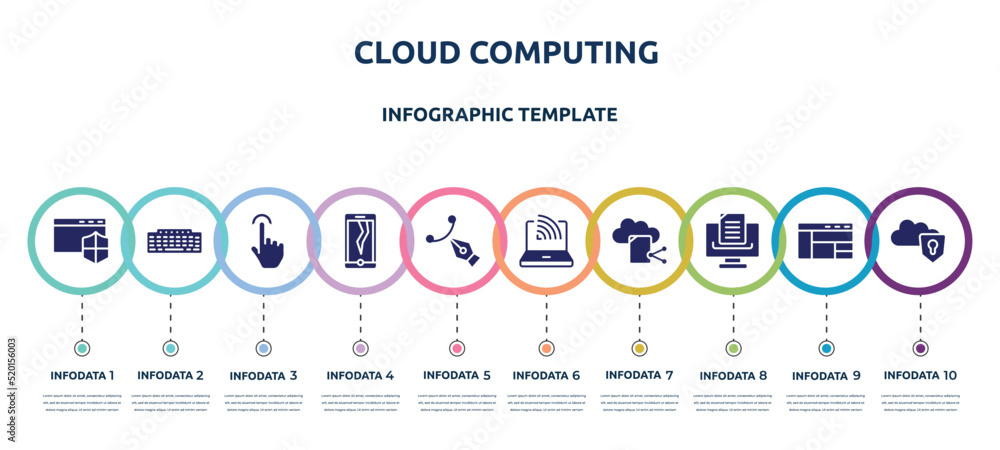 cloud computing concept infographic design template. included window ...