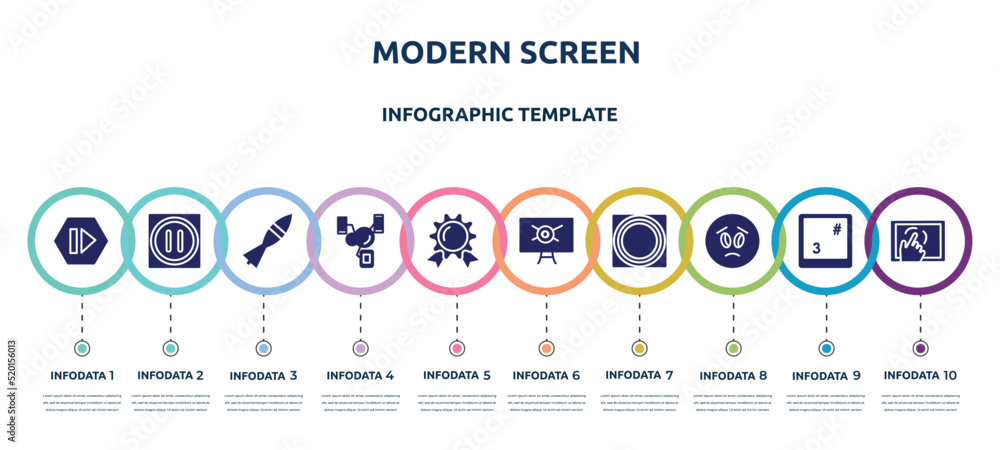 modern screen concept infographic design template. included forward ...