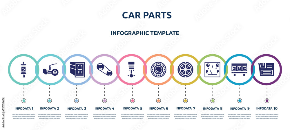Vetor de car parts concept infographic design template. included car ...