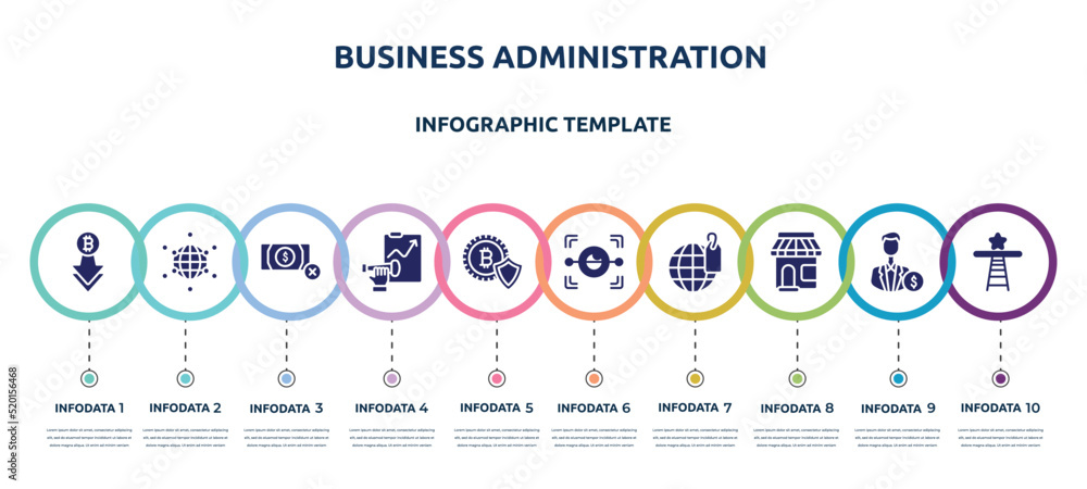 business administration concept infographic design template. included ...