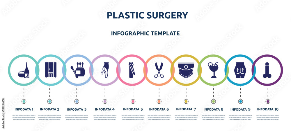 plastic surgery concept infographic design template. included dye ...