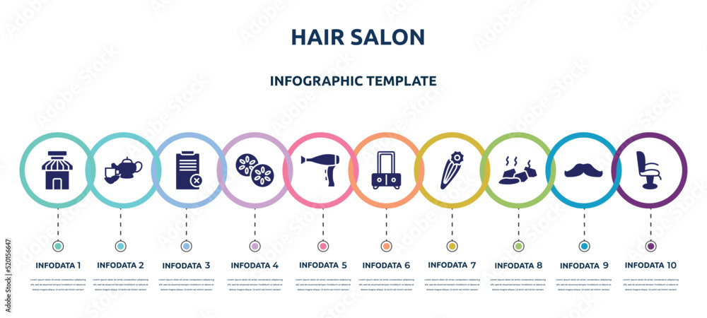Vettoriale Stock hair salon concept infographic design template ...