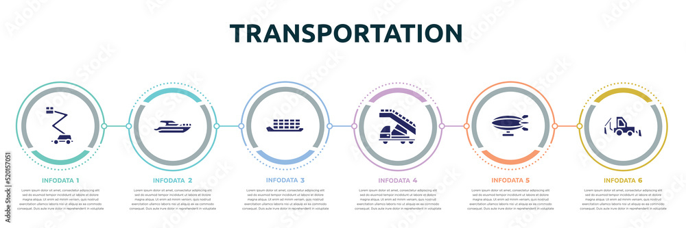 transportation concept infographic design template. included aerial ...