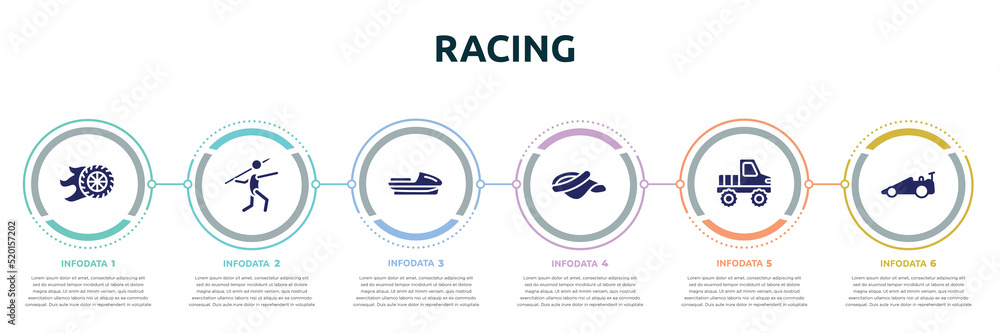 racing concept infographic design template. included burnout, javelin ...