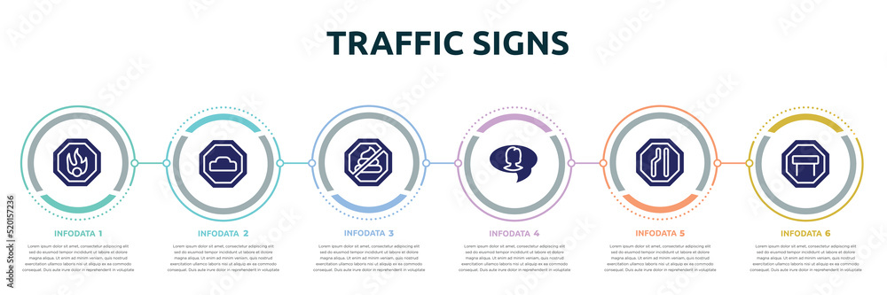traffic signs concept infographic design template. included oxidant ...