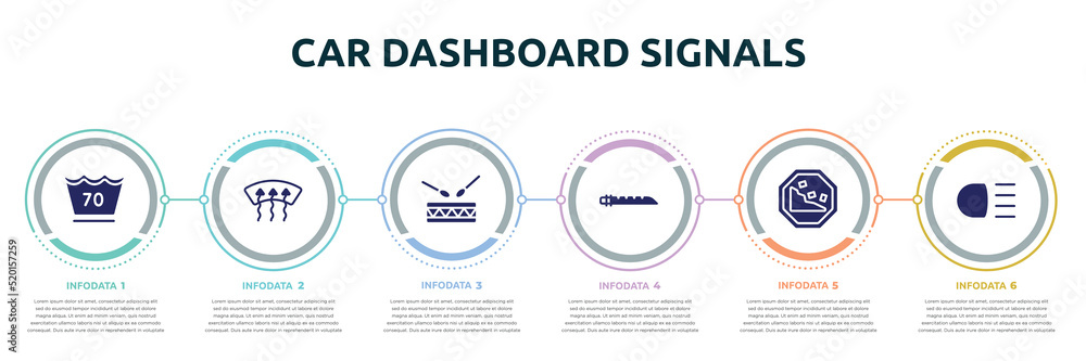 car dashboard signals concept infographic design template. included 70 ...