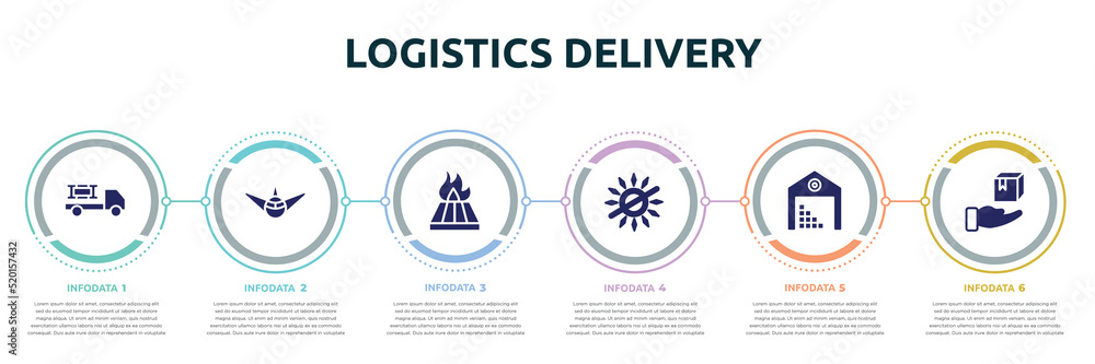 logistics delivery concept infographic design template. included ...