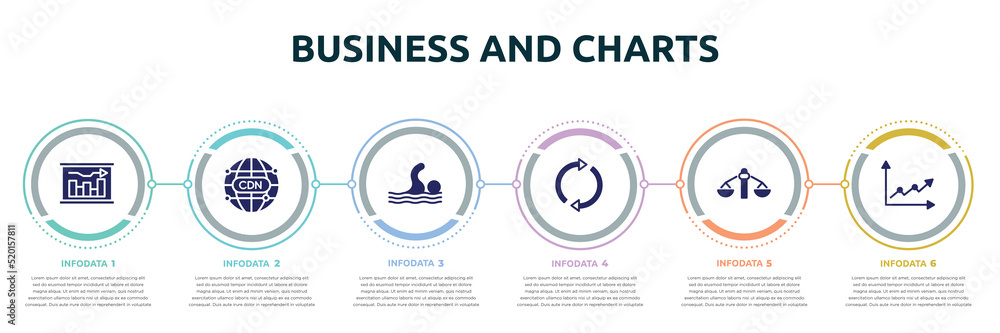 business and charts concept infographic design template. included ...
