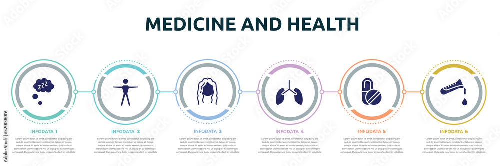 medicine and health concept infographic design template. included zzz ...