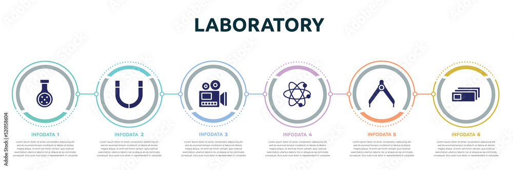 laboratory concept infographic design template. included chemical ...