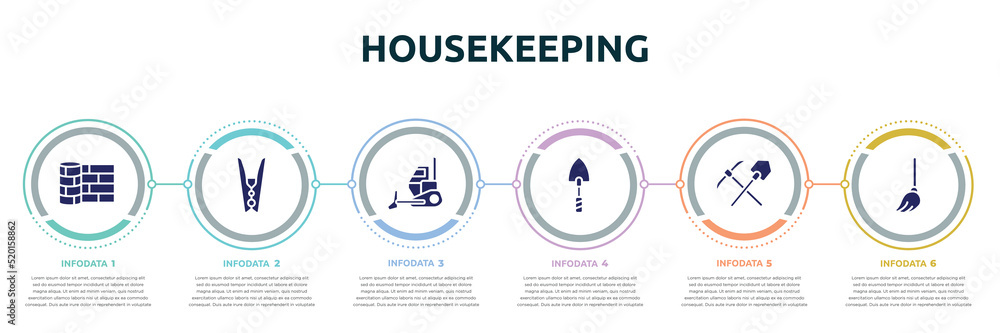housekeeping concept infographic design template. included linoleum ...
