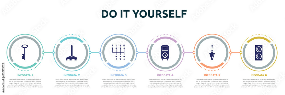 do it yourself concept infographic design template. included antique ...